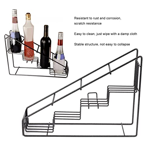 Stainless Steel Wire Wine Bottle Holder, 4 Compartments Syrup Bottle Holder, Wire Spice Rack Countertop for Home, Kitchen