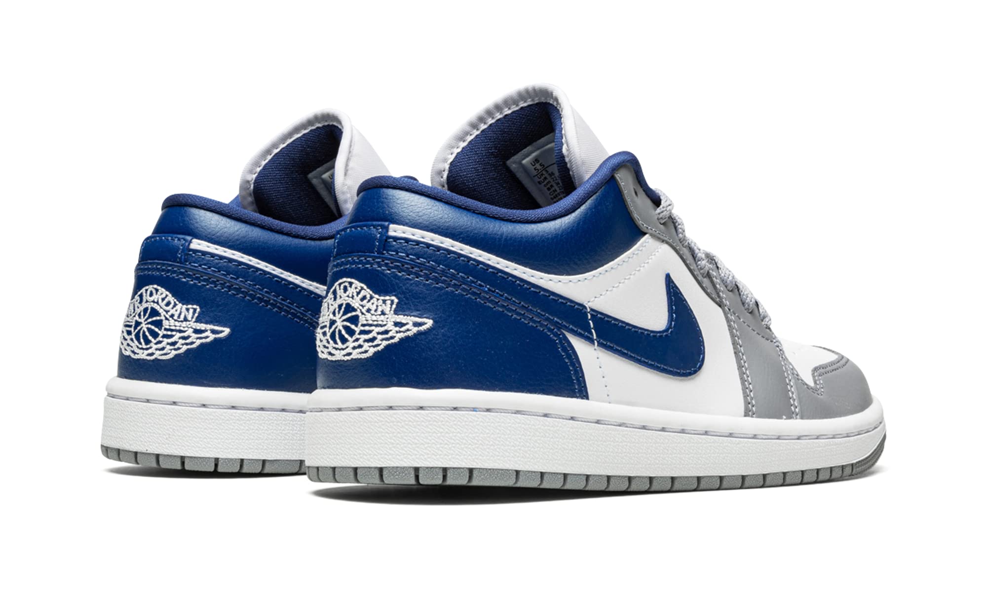 Jordan Nike Women's Air 1 Low UNC Basketball Shoe, Stealth/French Blue-white, 7