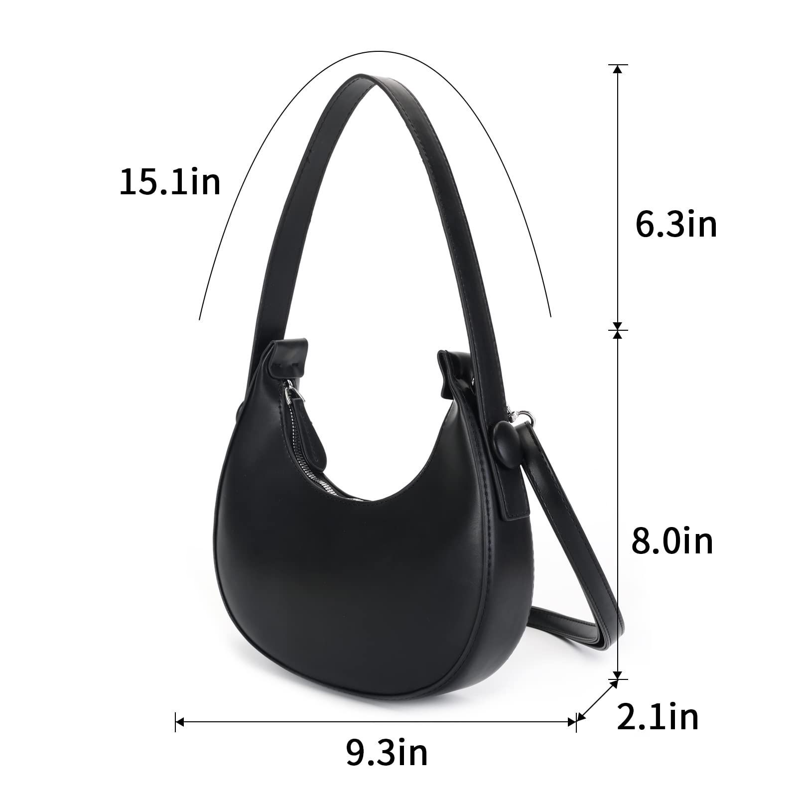 MAXWISE Clutch Bag For Women Small Shoulder Bag With Adjustable Strap (Black)
