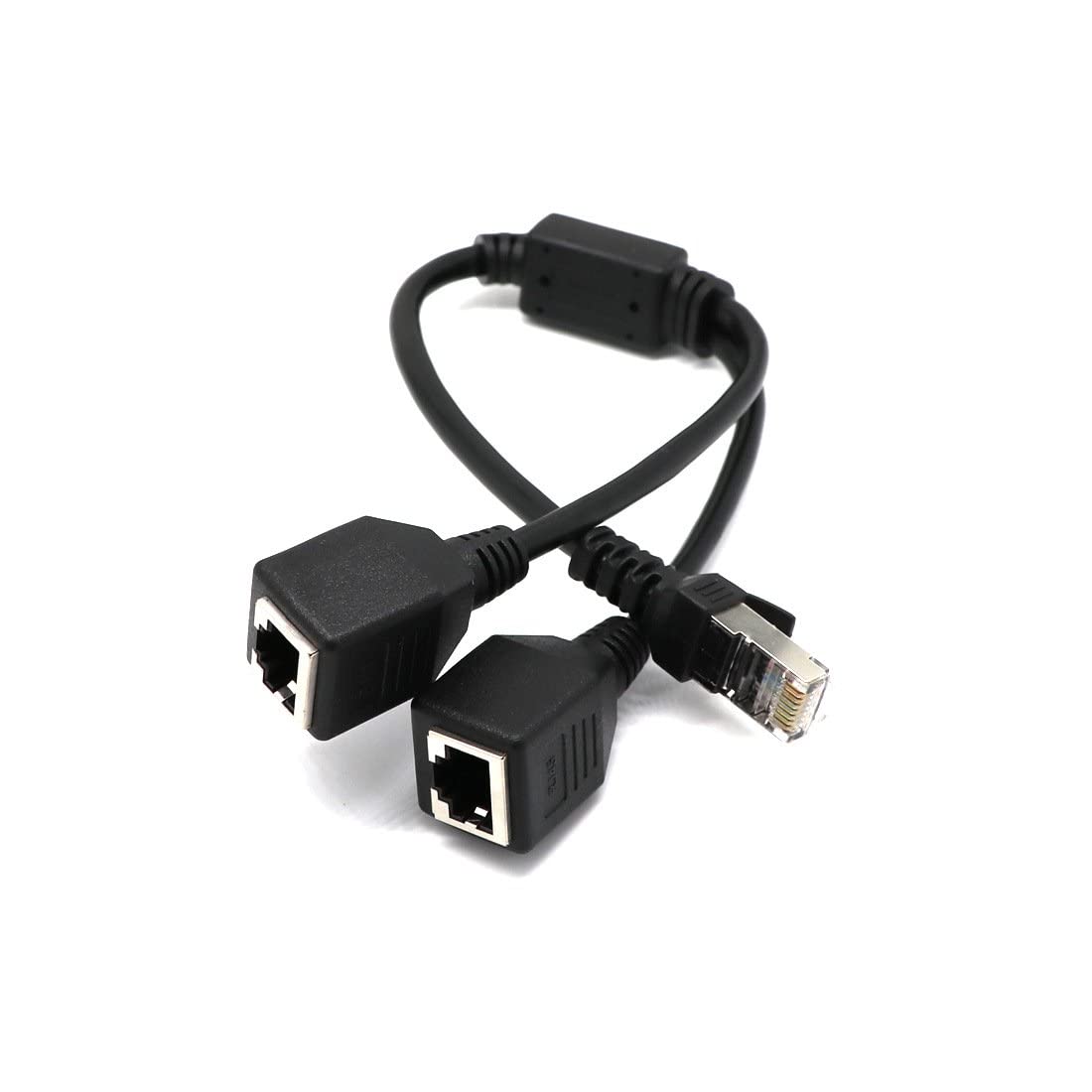 RJ45 Ethernet Splitter Adapter, Yeworth RJ45 1 Male to 2 Female LAN Network Splitter Y Port Cable Support Cat7 Cat6 Internet Networking Extension Cord