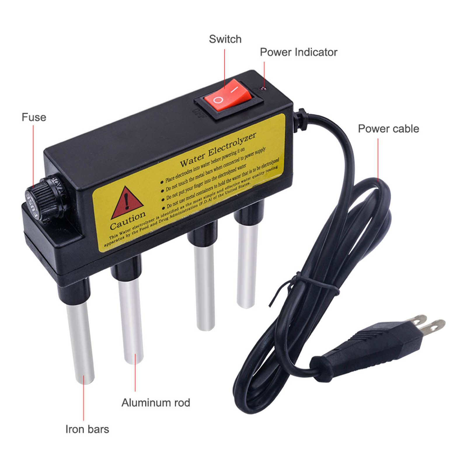 Portable Water Quality Tester Electrolyzer Water Quality Tester Electrolysis Iron Bars TDS Tester Electrolyzer Quick Water Quality Testing Ideal Water Test Meter