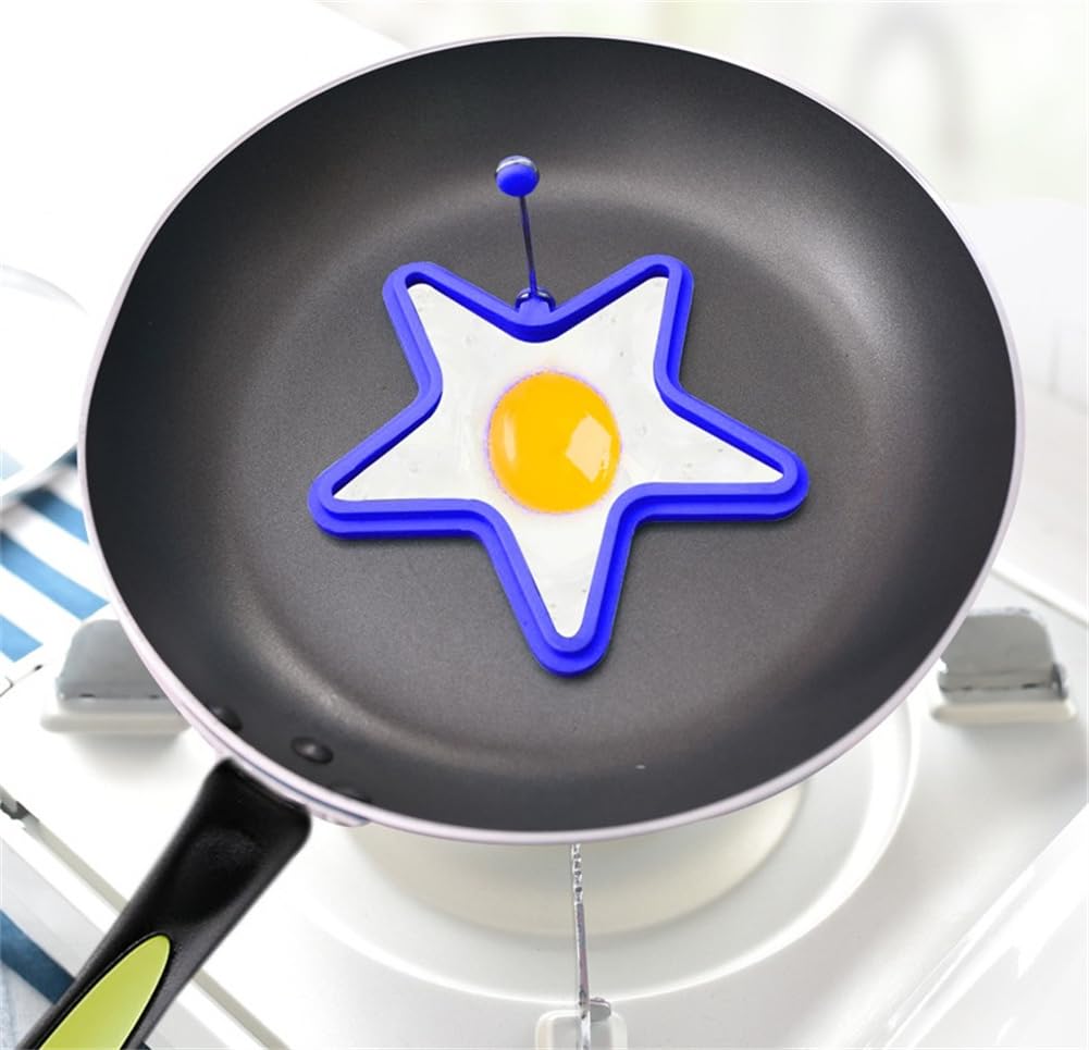 WHTCHSU Silicone Star shape Pancake/Egg Rings, 1 Pieces, Blue