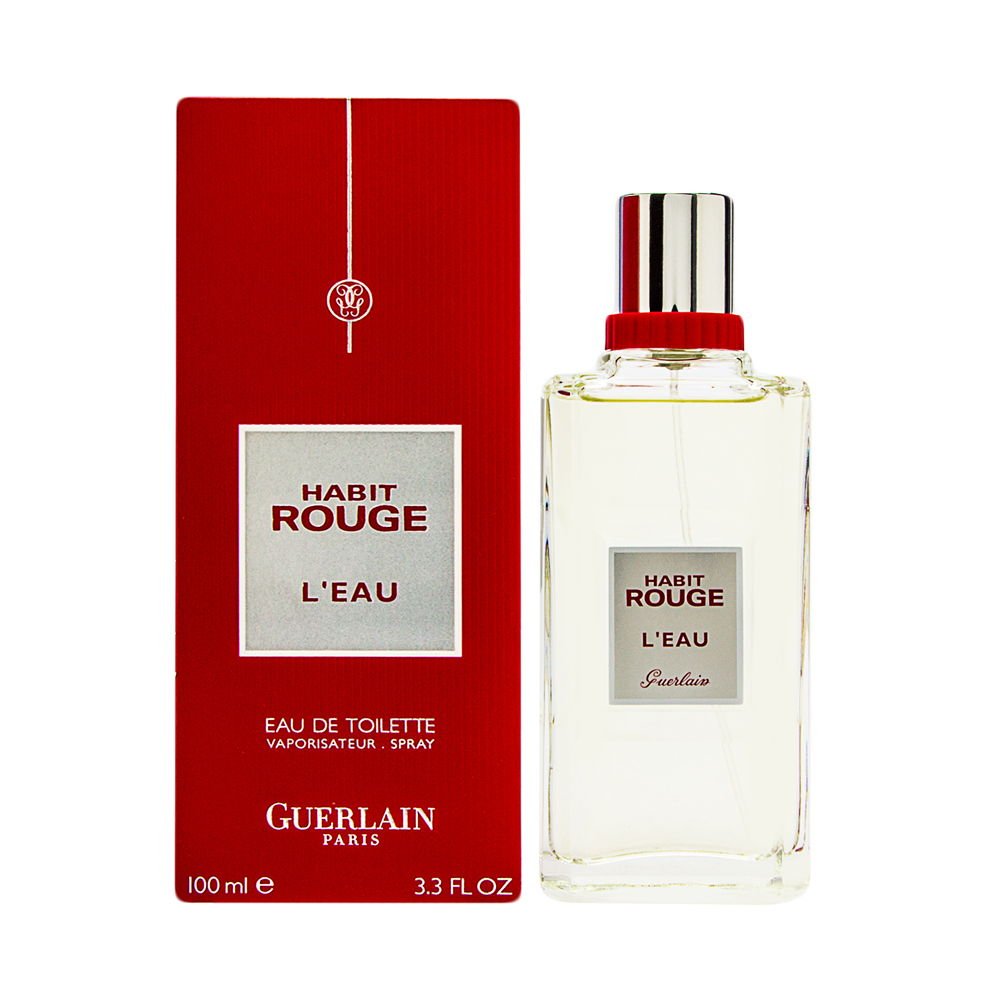 Guerlain Habit Rouge L'eau Eau de Toilette Spray for Women, 3.3 Ounce