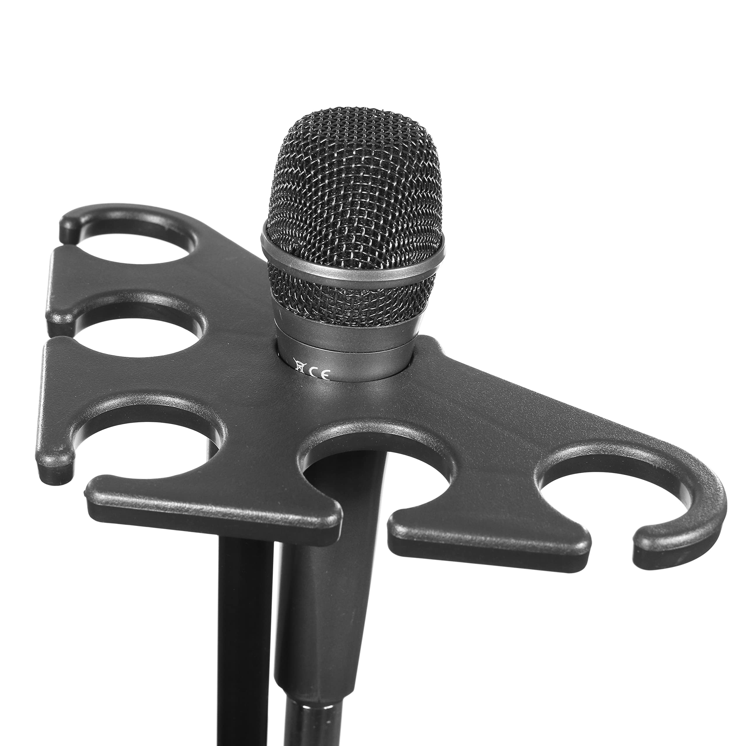 MDDY Multi-Microphone Holder - Tray Accommodates up to 6 Wired or Wireless Handheld Mics - Complete with Cable Tie Wraps