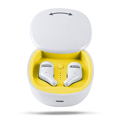 TBIIEXFL True Earbuds Headphones,Sports in-Ear Stereo Sound Earphones Non-Stop Playtime 24H Playtime with Charging Case Bulid-in Mic Waterproof Earbuds (Color : White-Dinosaur Doodle4)