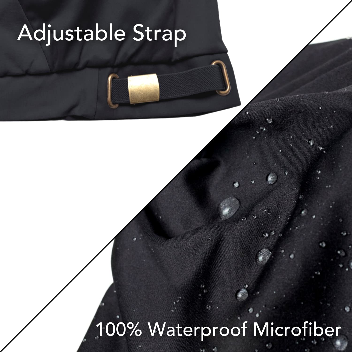 Hairbrella Lite Women’s Rain Hat - Satin-Lined Waterproof Hair Protection with Adjustable Strap, Packable Black