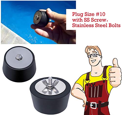 Podoy Swimming Pool Winterizing Plugs 1.5" to 2" Heavy Duty with SS Screw Stainless Steel Bolts Winter 2 inch Rubber Expansion Plug(Pack of 2)