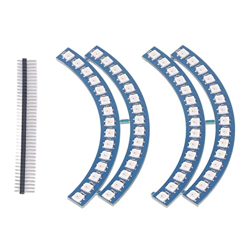 RGB LED Light, High Brightness Stable Display IO Interface WS2812 Chip RGB Ring Wall Clock Light PCB Serial Port 800Kbps for DIY