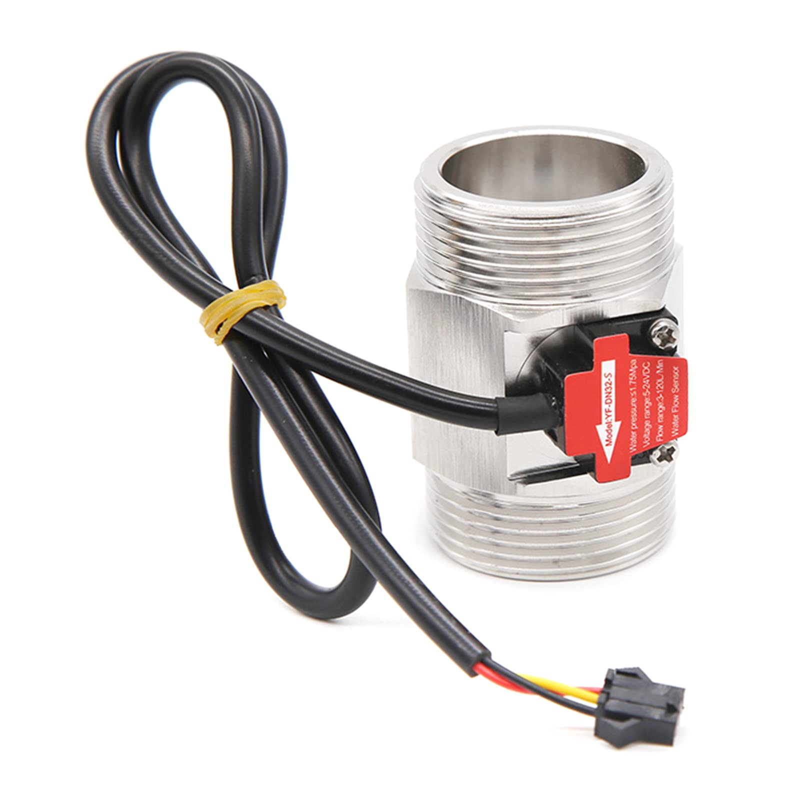 Yuly 1.25"" Flow Sensor Stainless Steel Effect Liquid Water Switch Meter Flowmeter Flow Sensor Voltage 5-24VDC Flow Sensor