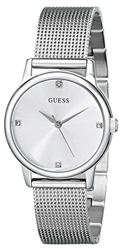 GUESS Genuine Diamond Dial Mesh Bracelet Watch. Color: Silver-Tone (Model: U0532L1)
