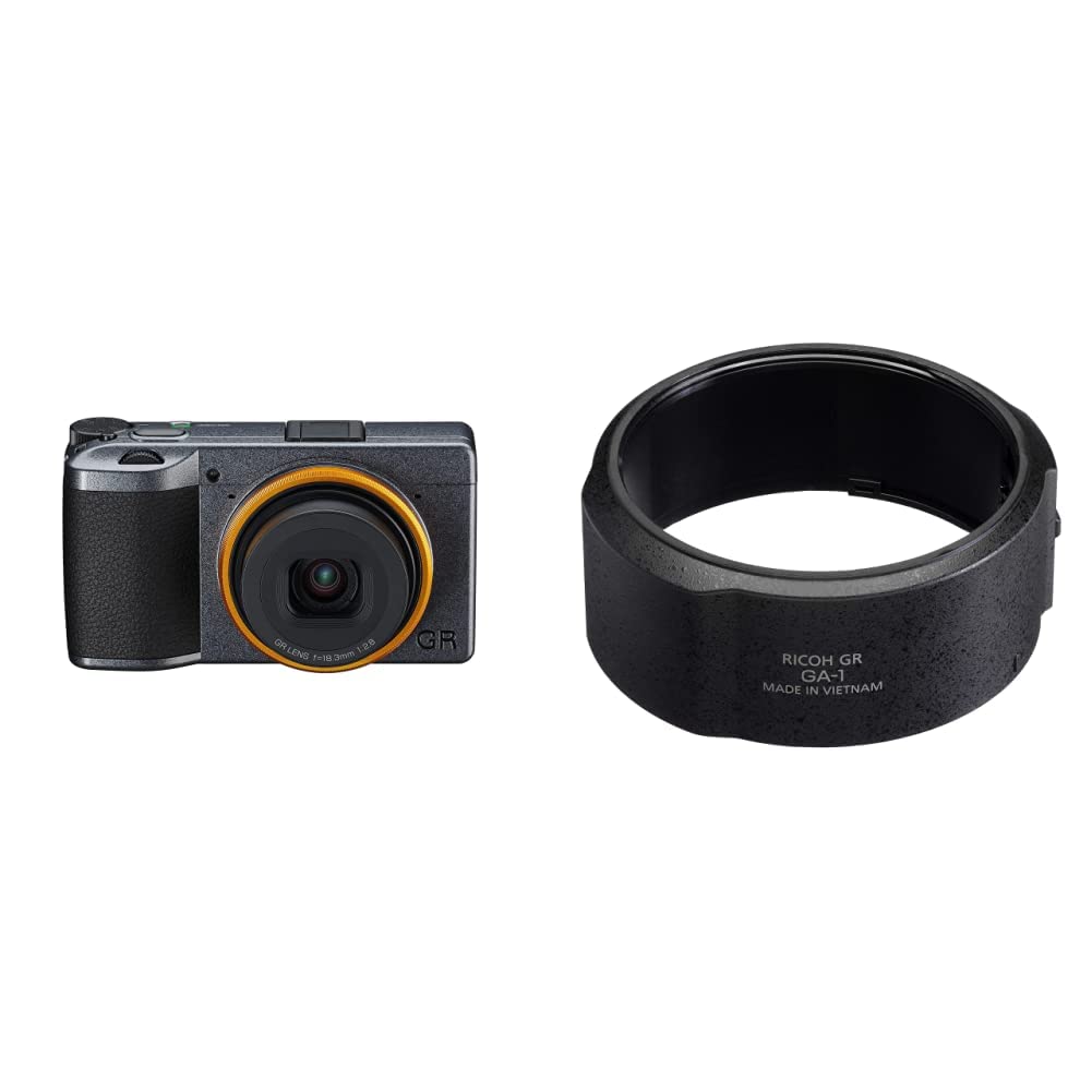 Ricoh GR III Street Edition Metallic Gray APS-C Size Digital Cam & Large CMOS Sensor GR Lens That Achieves High Resolution & High Constrast & Ricoh Lens Adapter GA-1 & Gw-4 21mm CL & GW-4 Wide CL