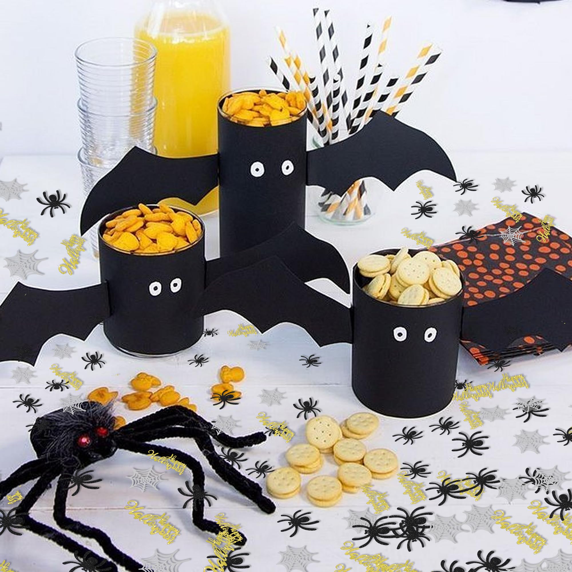 RICHHHA 200pcs Gold Glitter Pumpkin Confetti Circle Dots fall Confetti Thanksgiving Little Pumpkin Baby Shower Decorations Table Decor For Halloween Wedding Birthday