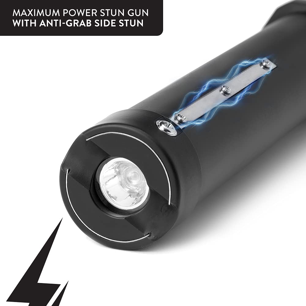 GUARD DOG SECURITY Stun Gun Flashlight - Maximum Voltage - 280 Lumens - 3 Light Functions β Rechargeable Battery - Wrist Strap