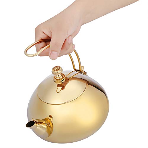 Tea Kettle,Whistling Tea Pots for Stove Top,Food Grade Stainless Steel Teapot,Classic Stovetop Kettle with Universal Base,Cool Grip Bakelite Handle Fast Water Heating Boiling Pot(GOLD)