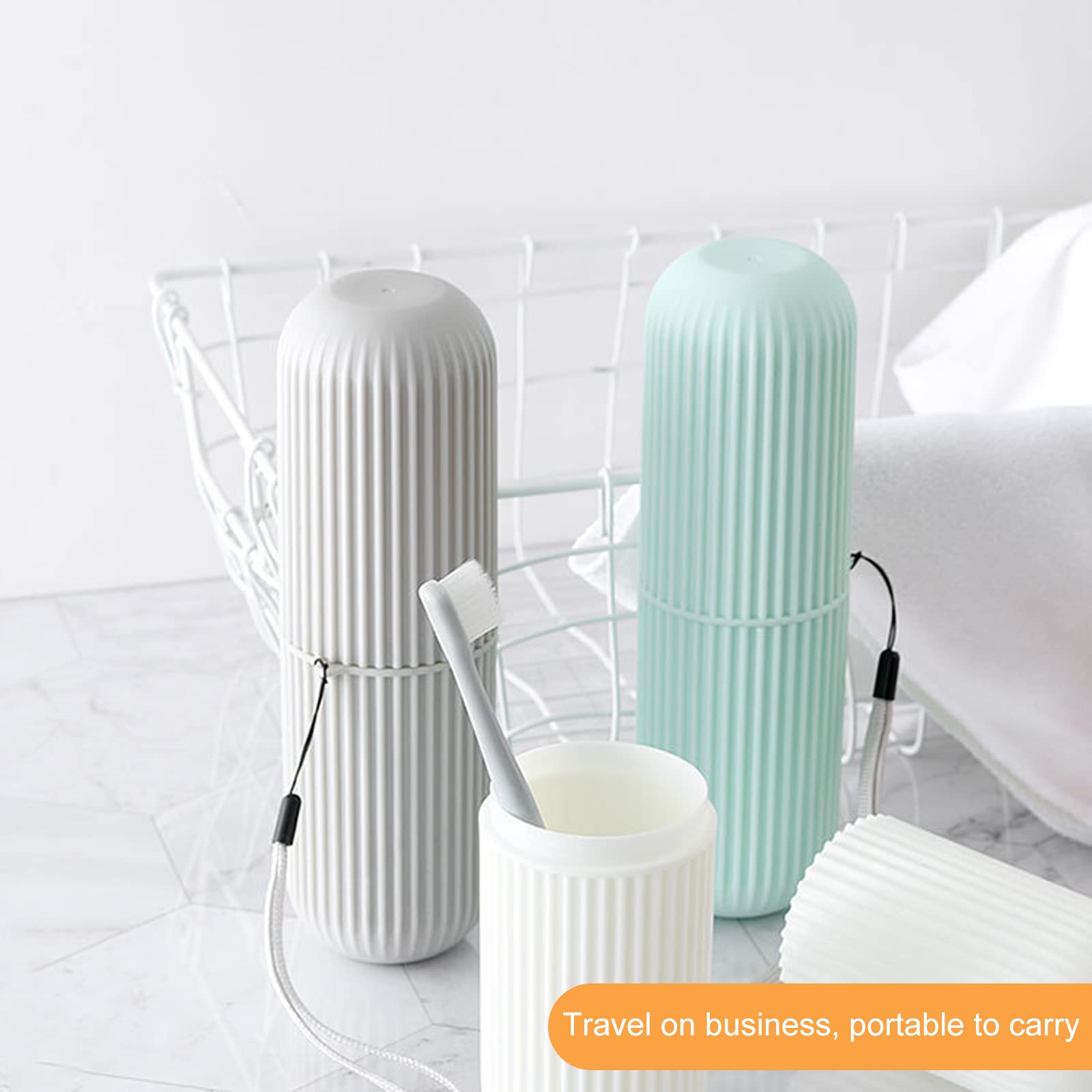 Rumtut Travel Toothbrush Case, Multifunction Toothbrush Organizer Business Wash Cup Toothbrush Holder for Travel Trips Camping
