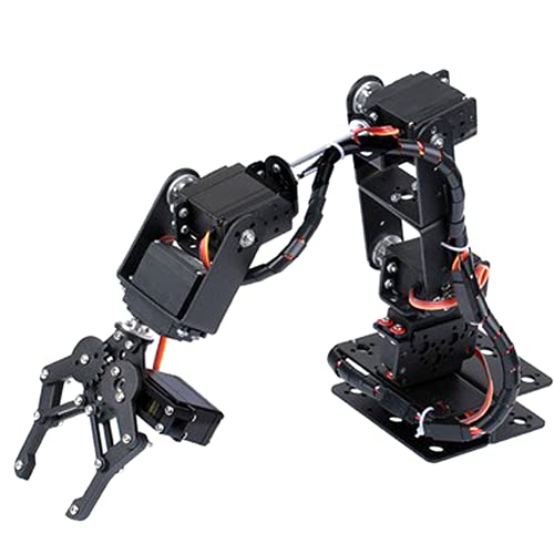 Robot Mechanical Arm, Aluminum Plate 6DOF Manipulator Robot Arm Metal Gear Flexible Steering for Industrial Robot Parts