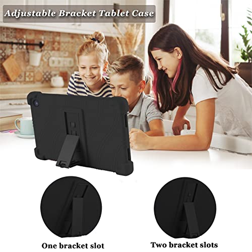TCL Tab 8 LE Case for Kids 8.0 Inch 9137W 2023,ATOOZ Soft Silicone Case for TCL Tab 8 WiFi 9132X Tablet,TCL Tab 8 Tablet Case 9038S with Adjustable PC Stand (Black)