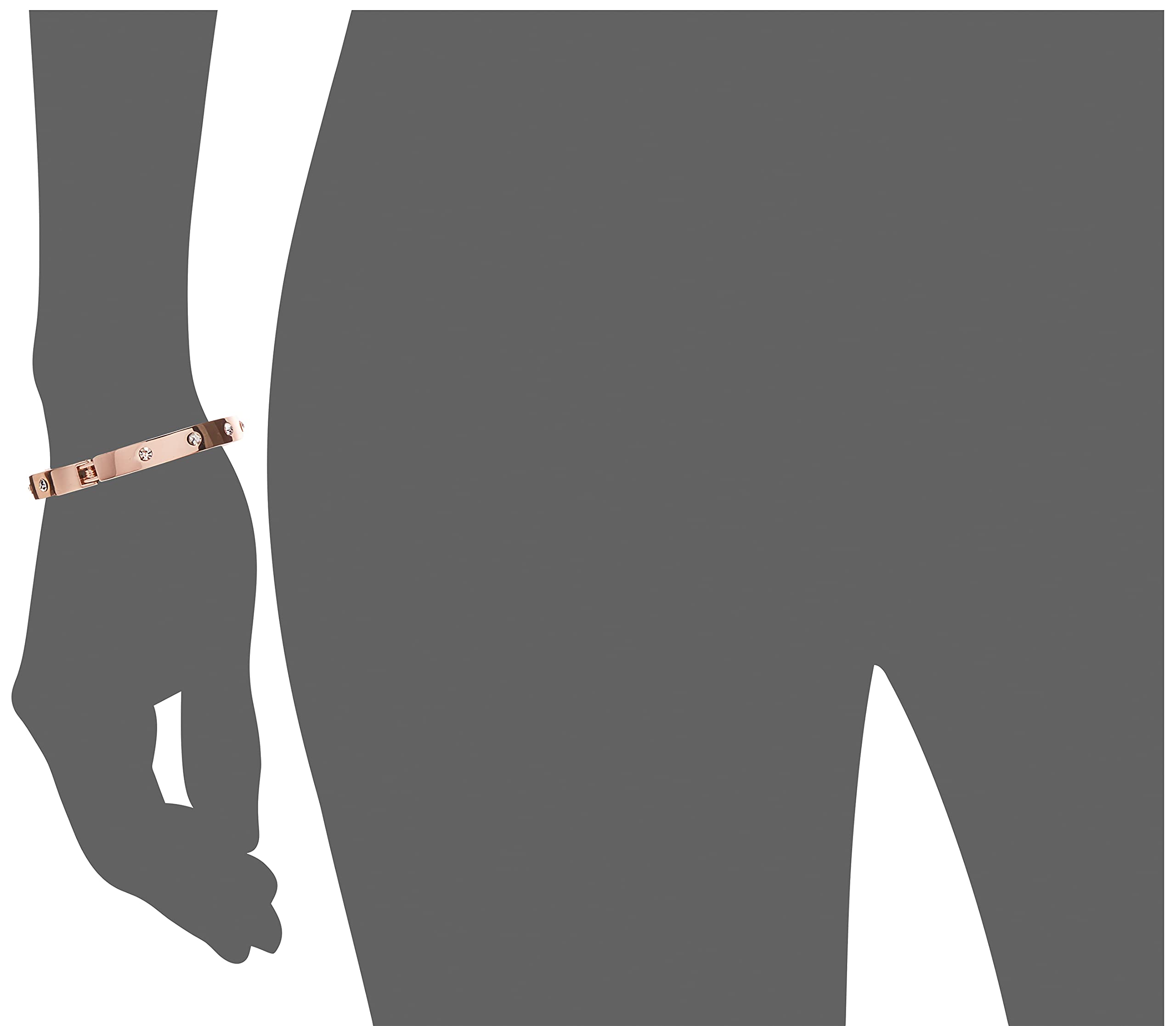 Guess Narrow Hinge with Crystal Rose Gold Bangle Bracelet