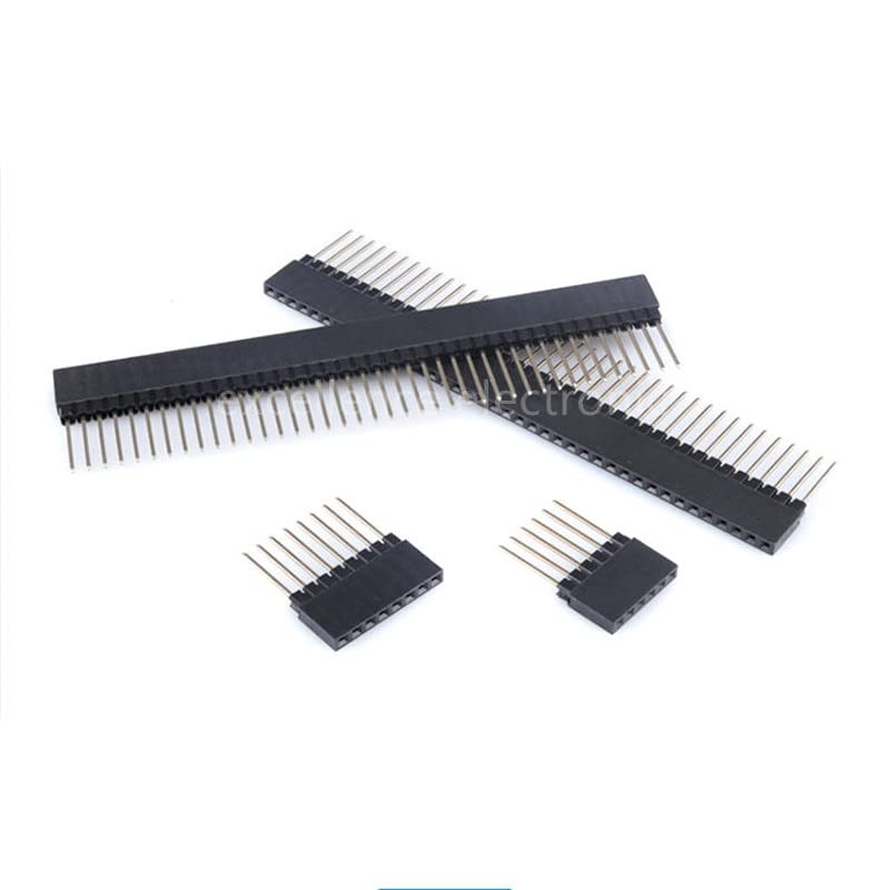 NDQKHANH 10pcs 2.54mm 4/6/8/10 Pin Stackable 14mm Long Legs Female Header for Arduino Shield (Pins: 8P)