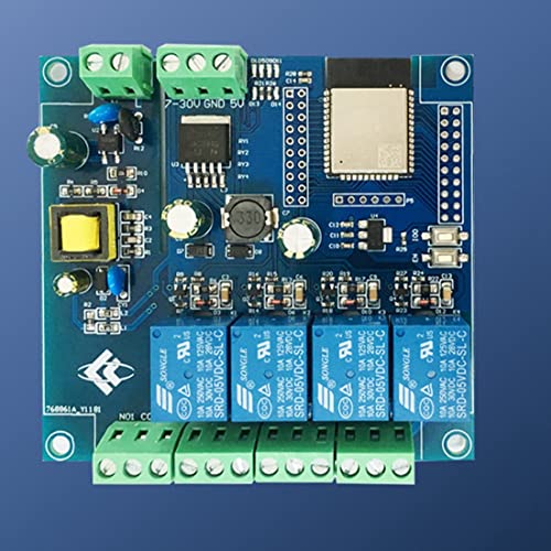QONIA AC 220V/DC 5-30V Power Supply ESP32 WiFi Bluetooth Four-Way Relay Module ESP32-WROOM Development Board 1/O Port