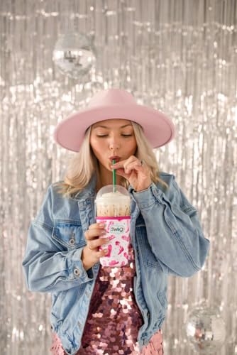 Swig Life Iced Cup Coolie, Standard 22oz Iced Coffee Cup Insulator Sleeve with Handle, Neoprene Insulated Cup Coolie Keeps Drinks Cold, Cup Cooler (Sweet And Spooky)