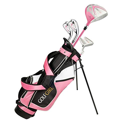 Golf Girl Junior Girls Golf Set V3 with Pink Clubs and Bag, Ages 8-12 (4' 6" - 5'11" Tall), Left Hand