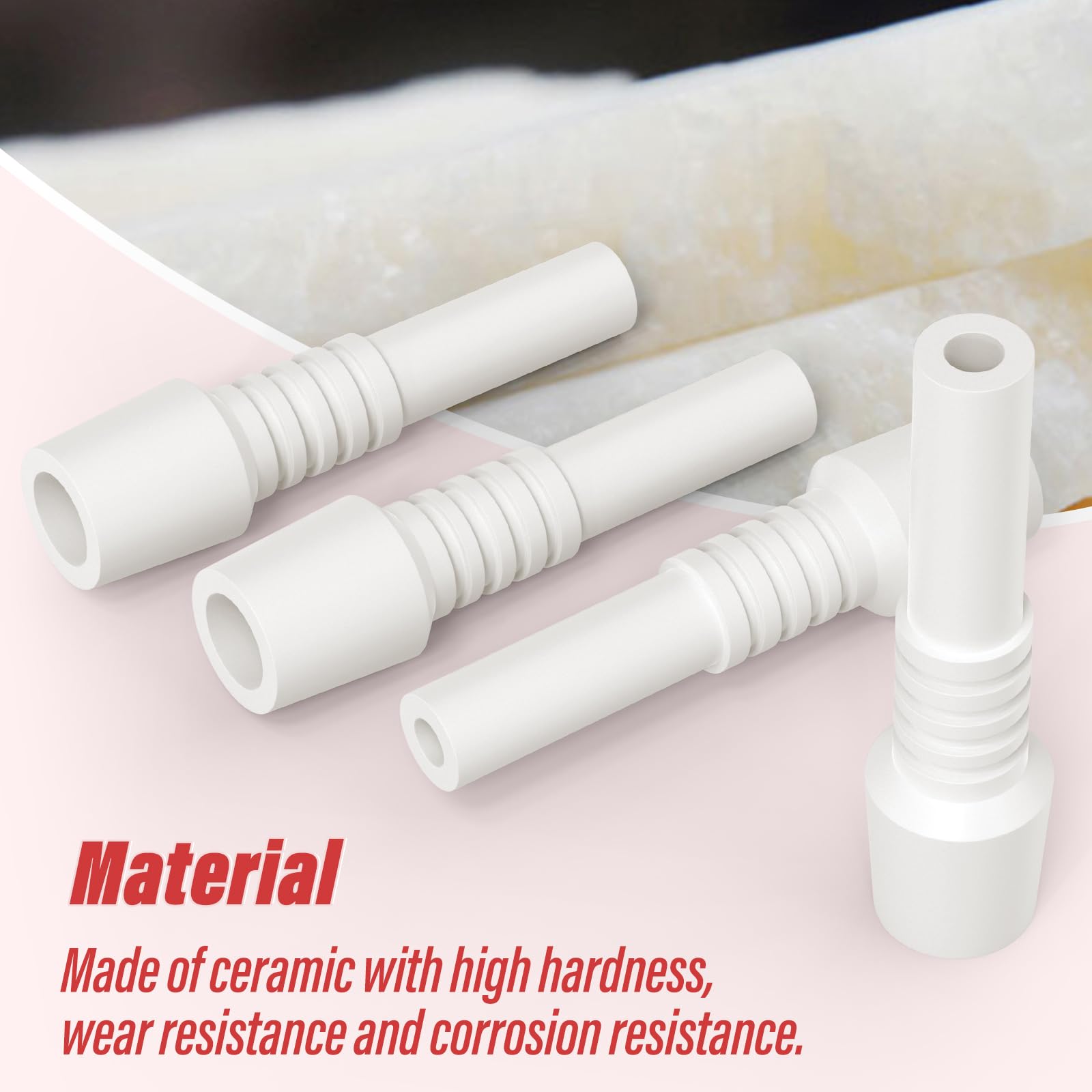 QCDENG 10mm 8pcs Sand Blaster Replacement Ceramic Nozzles, White Ceramic Rust Removal Sandblast Machine Nozzle