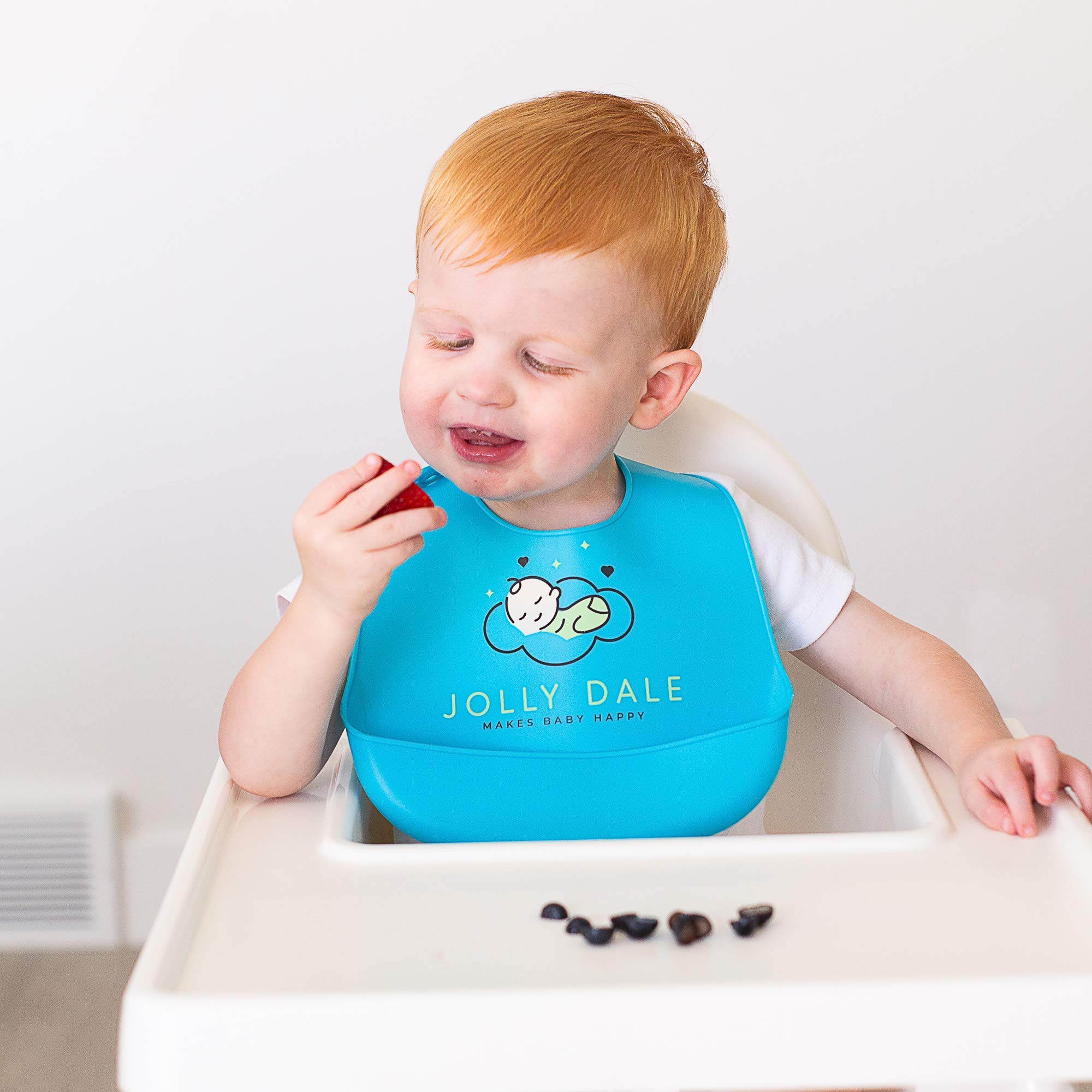 Jolly Dale Baby Teething & Feeding Set with Silicone Baby Bucket Bib, Baby Banana Teether & Baby Mesh Food Feeder Pacifier - Soft, Food-Grade Silicone - Perfect Teether Kit for Babies & Toddlers
