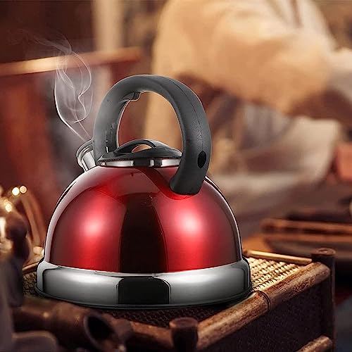 Tea Kettle Stovetop Whistling Tea Kettle 3L Whistling Teapot Stovetop Tea Kettle Stainless Steel Water Boiling Teapot Cool Handle Kettle Kitchen Stove Top Kettle Tea Kettle for Stove Top