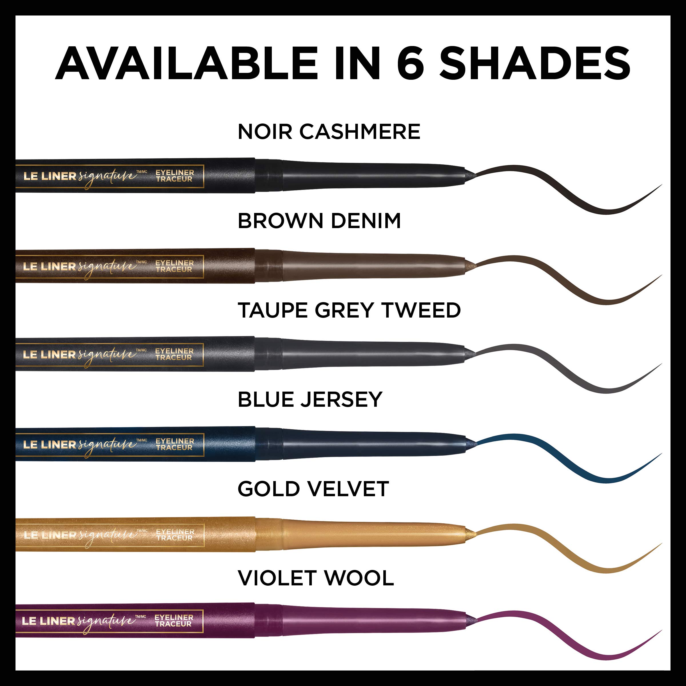 L’Oréal Paris Makeup Le Liner Signature Mechanical Eyeliner, Easy-Glide, Smudge Resistant, Bold Color, Long Lasting, Waterproof Eyeliner, Blue Jersey, 0.011 oz., 1 count