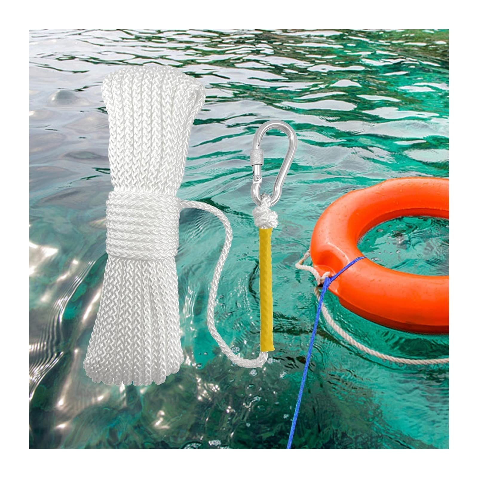 MEFESE Fishing Nylon Rope, with Spring Hook for Magnet Fishing Crafting Boat Anchor