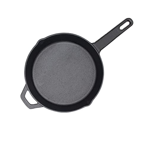 Megamaster 10-inch Round Pre-Seasoned Cast Iron Skillet Pan, Grill Accessory, Camping Cooking Accessory 630-0009P