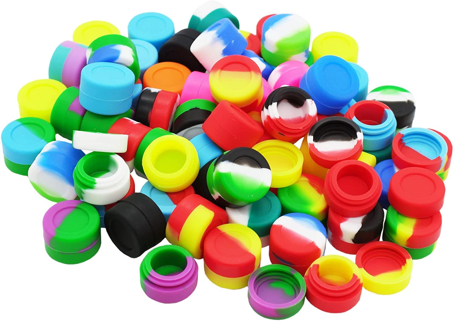 KUVIS 3ml Silicone Containers Concentrate Airtight Non-stick Jars Food Grade (25)