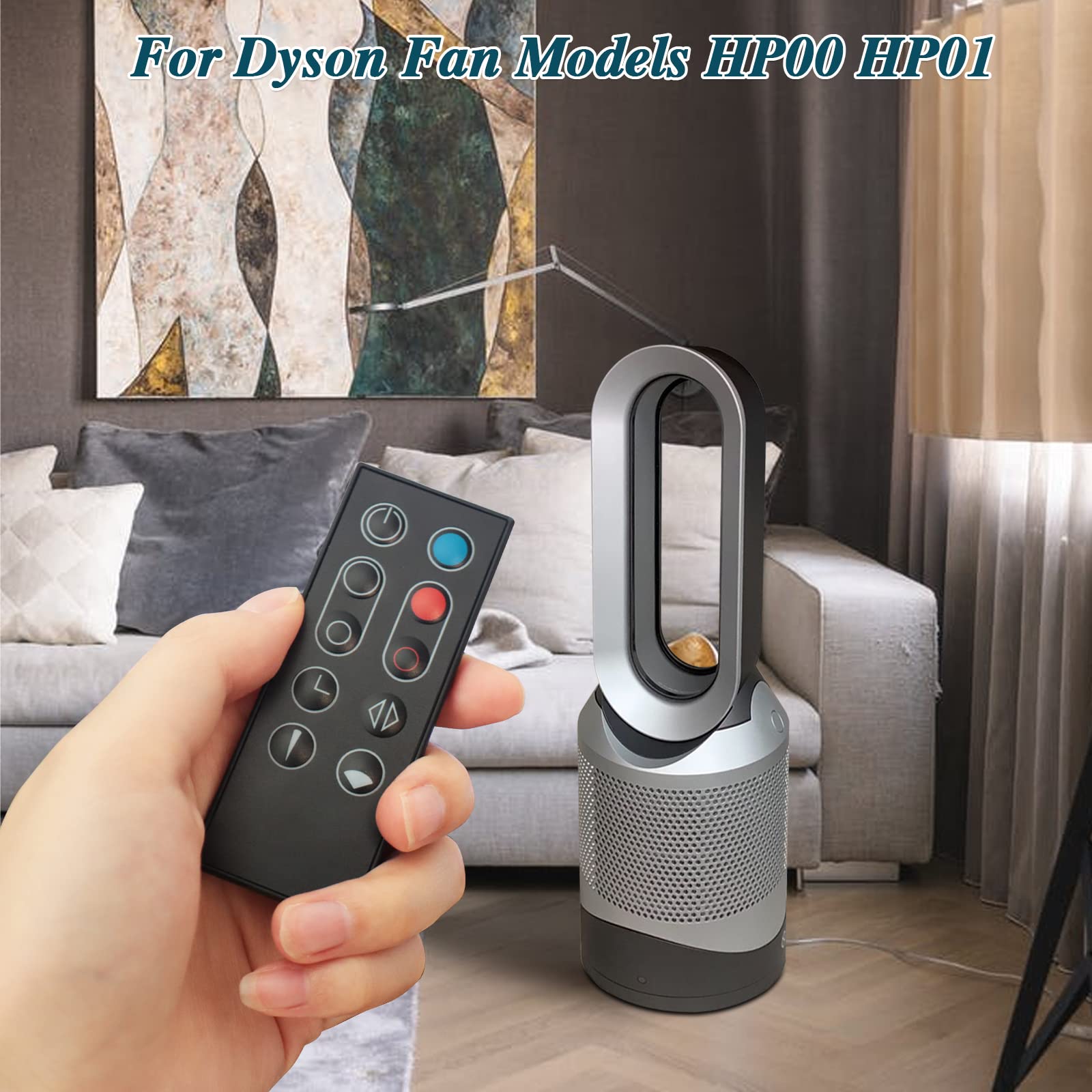 New Fan Remote Control Replacement for HP00 HP01 Dyson Air Purifying Heater(Hot+Cool Air Fan),Replacement Part No. 967197-13