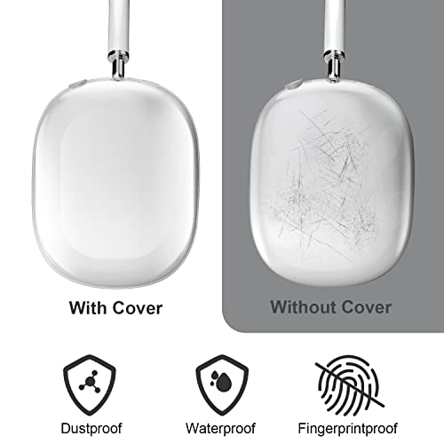 VICHYIE Case Cover for AirPods Max, Clear Soft TPU Case Anti-Scratch, Transparent Accessories Protector Cover for Airpods Max Headphones (Clear)
