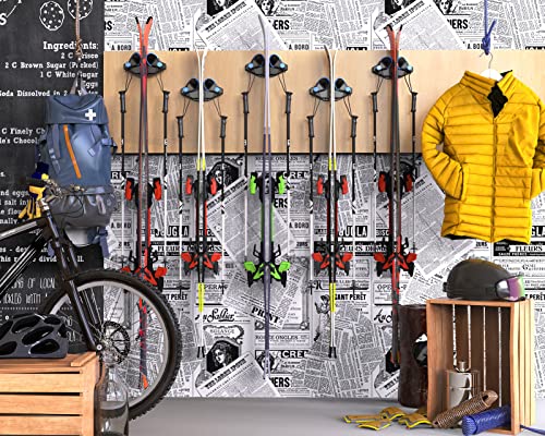 Skifavs Ski Wall Mount, Snowboard Wall Storage Rack, Ski & Snowboard Rack For Garage Wall, Damage-Free Ski Storage Rack, Ski Holders For Wall, Snowboard Display (1 Pack)