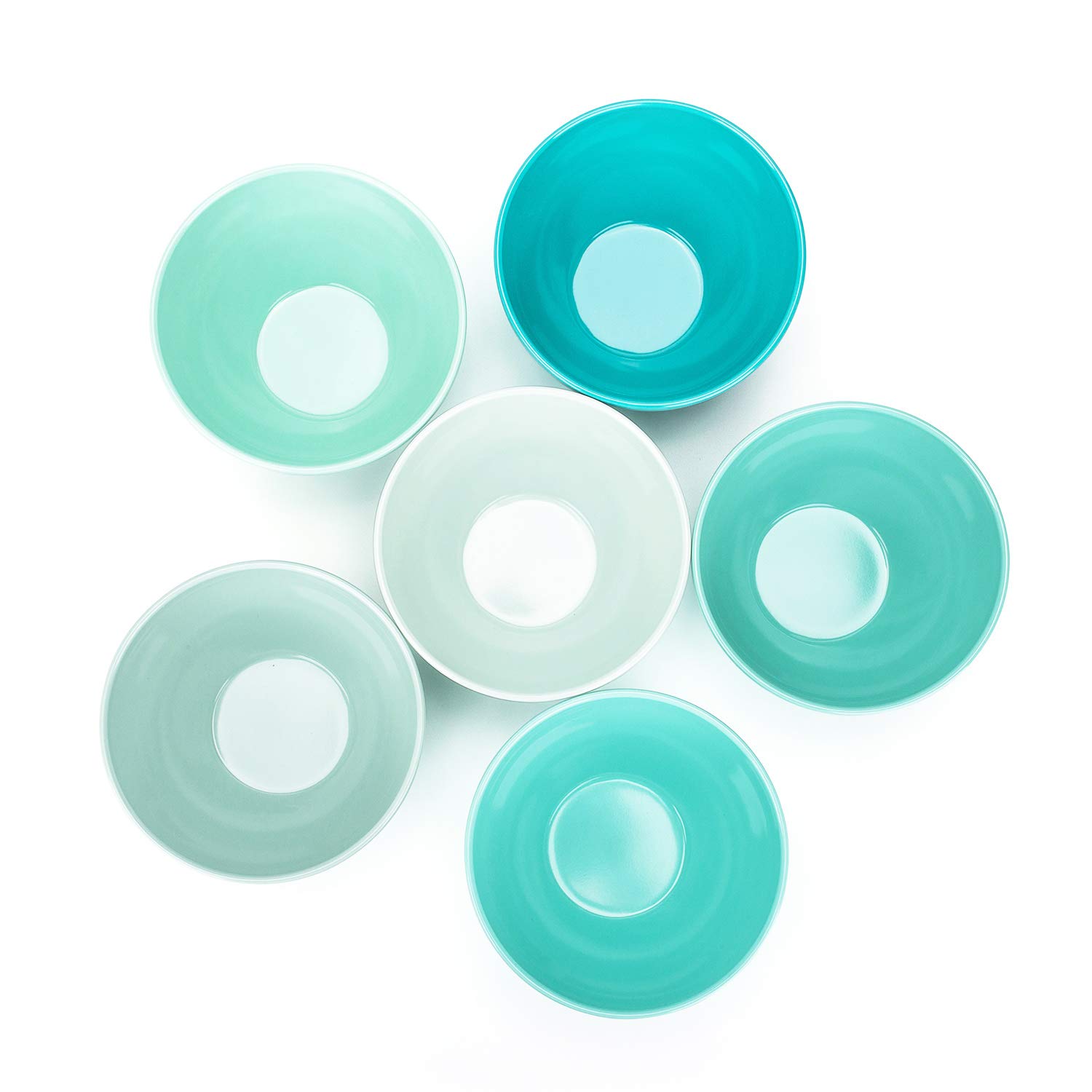 KX-WARE 28-ounce Melamine Bowls set, 6-inch 100% Melamine Cereal/Soup/Salad Bowls, set of 6 in Cool Assorted Colors