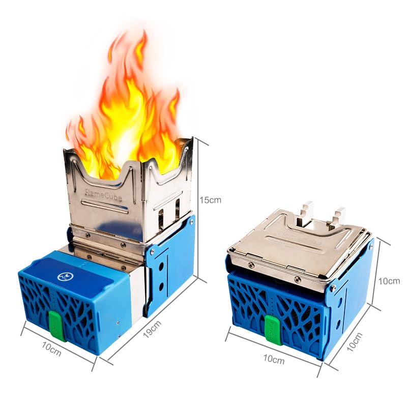 Portable Wood Burning Camp Stove Outdoor Folding Backpacking Stove With Battery To Power USB Charging And Outdoor Camping Picnic BBQ