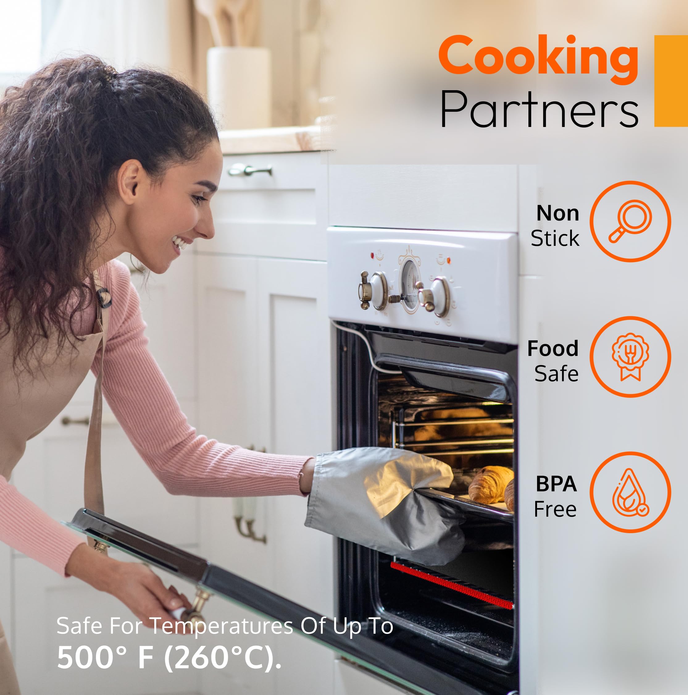 Oven Liners for Bottom of Oven (2-Pack) Bundled with Oven Rack Shields (2-Pack) - Large Oven Mat for Bottom of Oven (17"x 25") and 14" Silicone Oven Rack Protector - Reusable & Heat Resistant