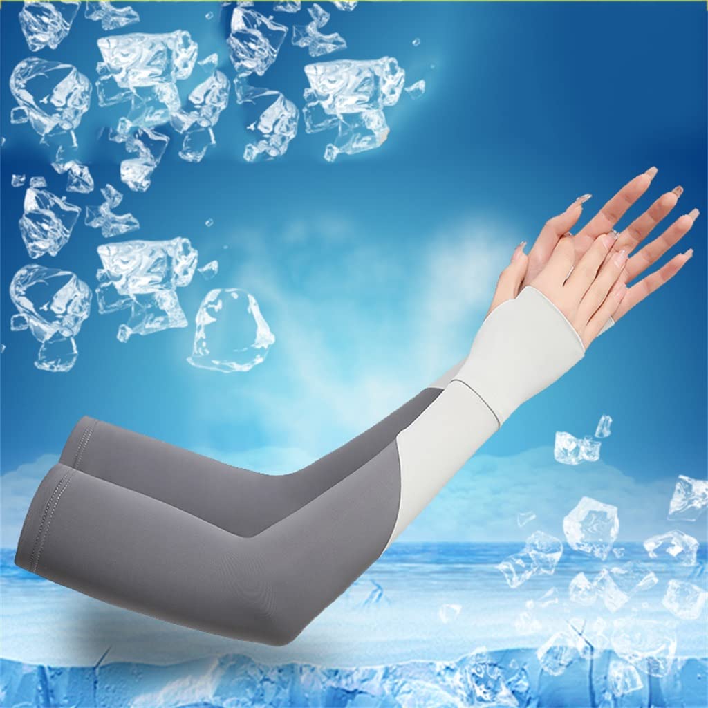Ice Sleeve Summer Ice Silk Sleeve Sleeve Men and Women Splicing Extended Outdoor Armguard Sleeve (Color : C, Size : One Size)