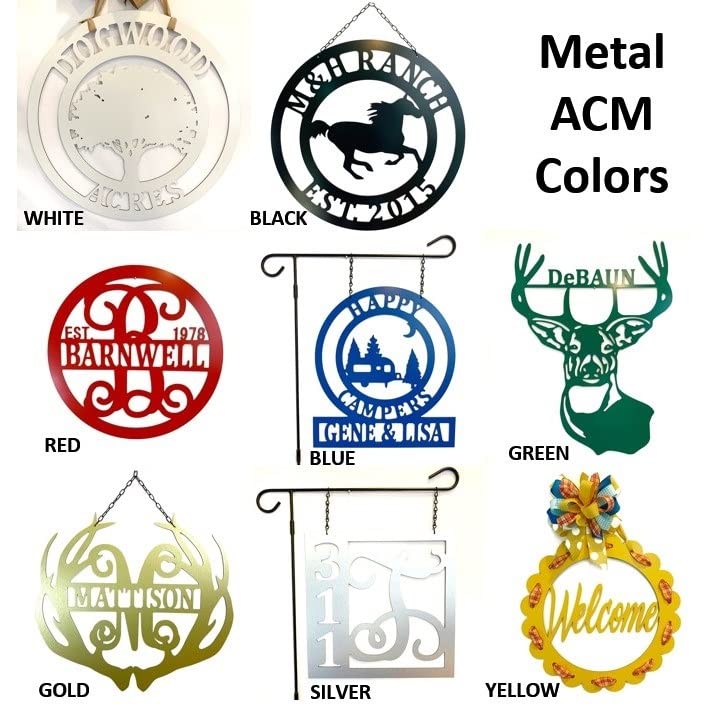 PK Decor Personalized ACM Metal Sign Deer Antler Decorations for Rustic Home Wall Decor, Customizable Last Name Initial Monogram, Buck Antler Door Hanger, Great Outdoor Hunter Gift (Block Initial)