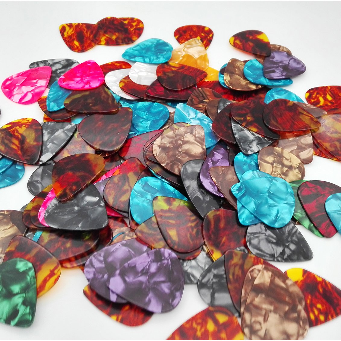 Guitar picks and pick Holder pick Case including 2 Pick holder keychain pcs Light Pick pcs Medium Pick,4pcs Heavy Pick