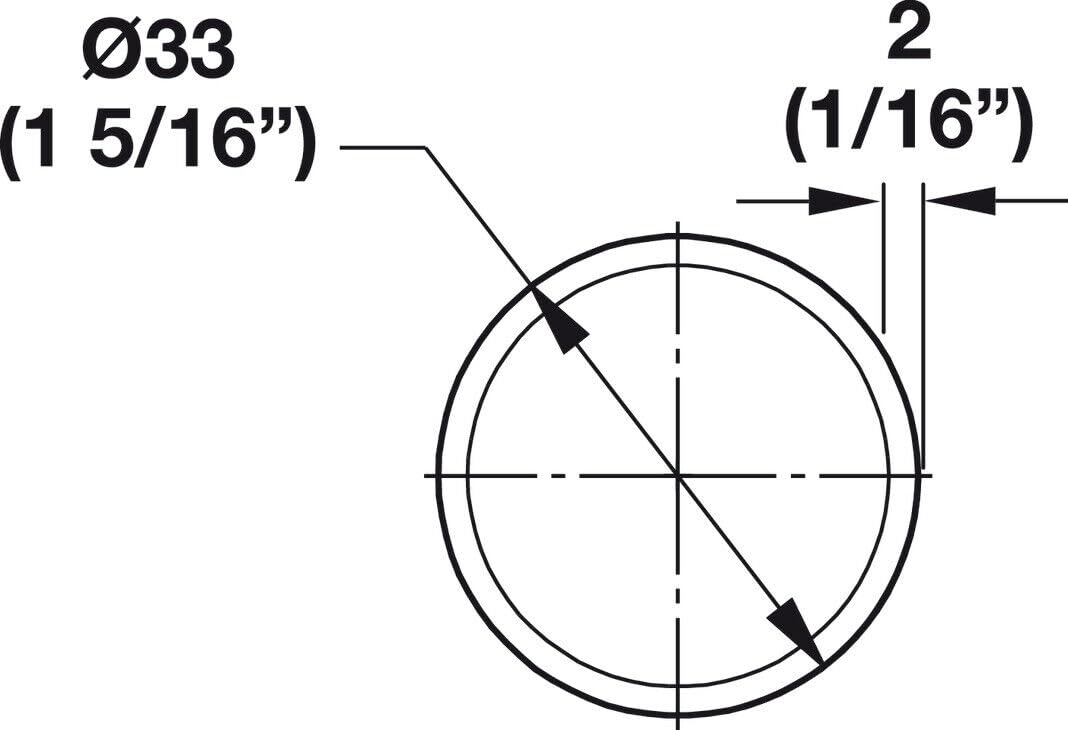 TAG Synergy Premium 1 Pair of 1-5/16" Diameter Round Wardrobe Tube Closet Rod End Supports (White)