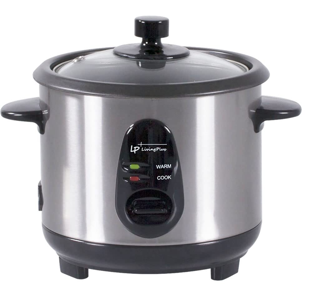 LP Living Plus Electric Rice Cooker, Non Stick Coating, One Touch Button (0.6L/3Cup)