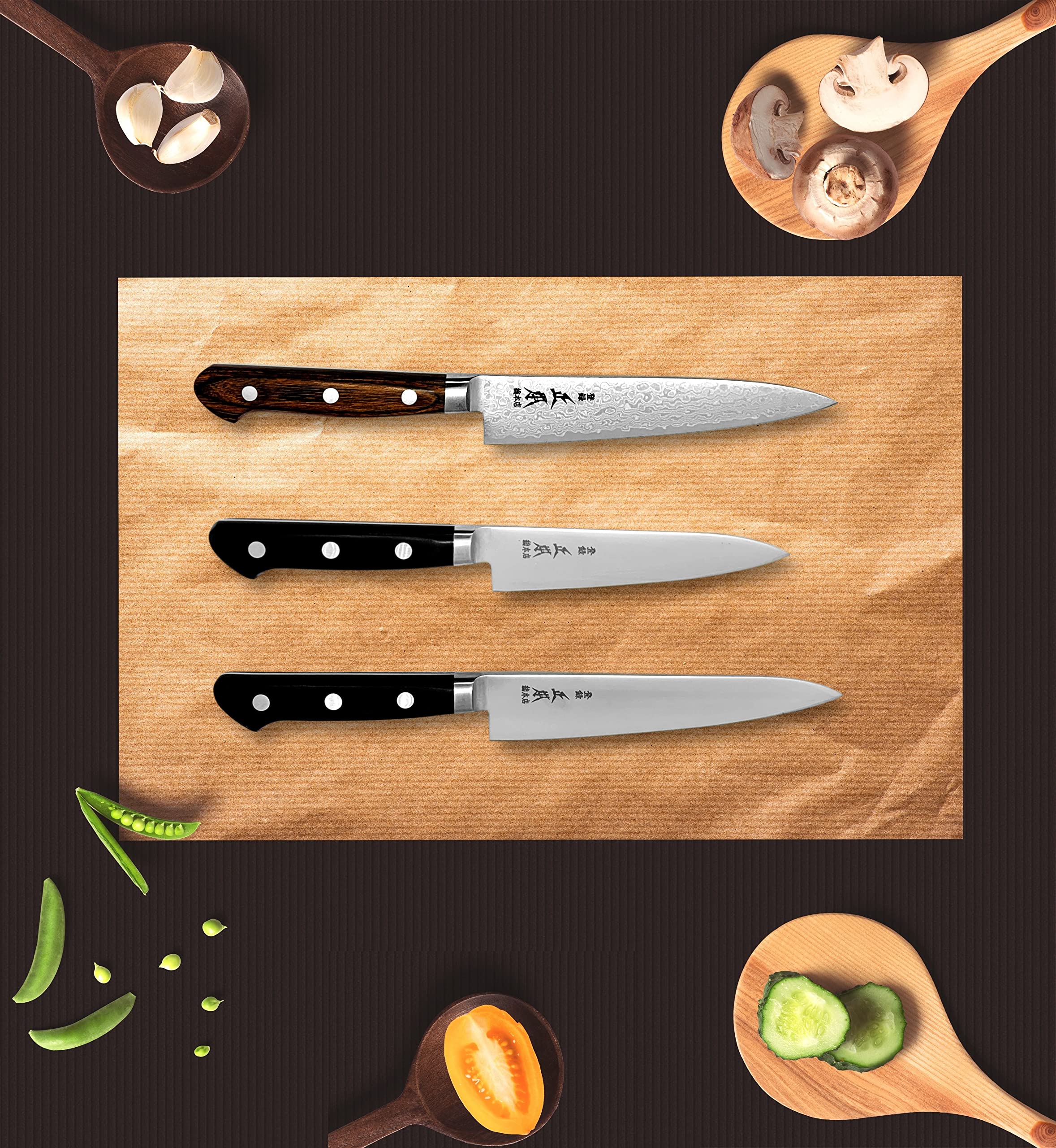 MASAMOTO VG Japanese Petty Knife 6" (150mm) Professional Kitchen Small Utility Knife, Ultra Sharp Japanese Stainless Steel Blade, Duracon Handle, Made in JAPAN