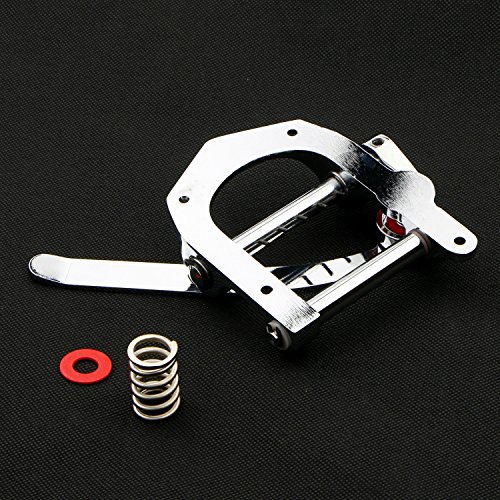 Guitar Vibrato Tailpiece Tremolo, Flat Top Body Tremolo Unit Vibrato Bridge for Tele, SG, LP Electric Guitars Chrome