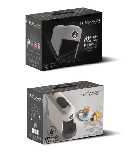 NERO AMORE Espresso Machine for Nespresso Compatible Capsule Single Serve Coffee Maker Programmable Buttons for Espresso and Lungo, Premium 20 Bar High Pressure Pump