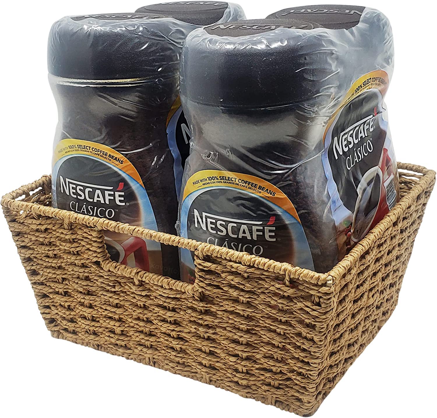 Kovot Woven Wicker Storage Baskets with Built-in Carry Handles - 9.75" L x 8.5" W x 4.5" H (2-Pack)