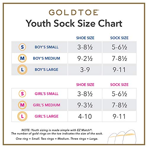 Gold Toe Boy's Dress Crew Socks, 3 Pairs, Peacoat/Grey Heather/Red, Shoe Size: 9-2.5