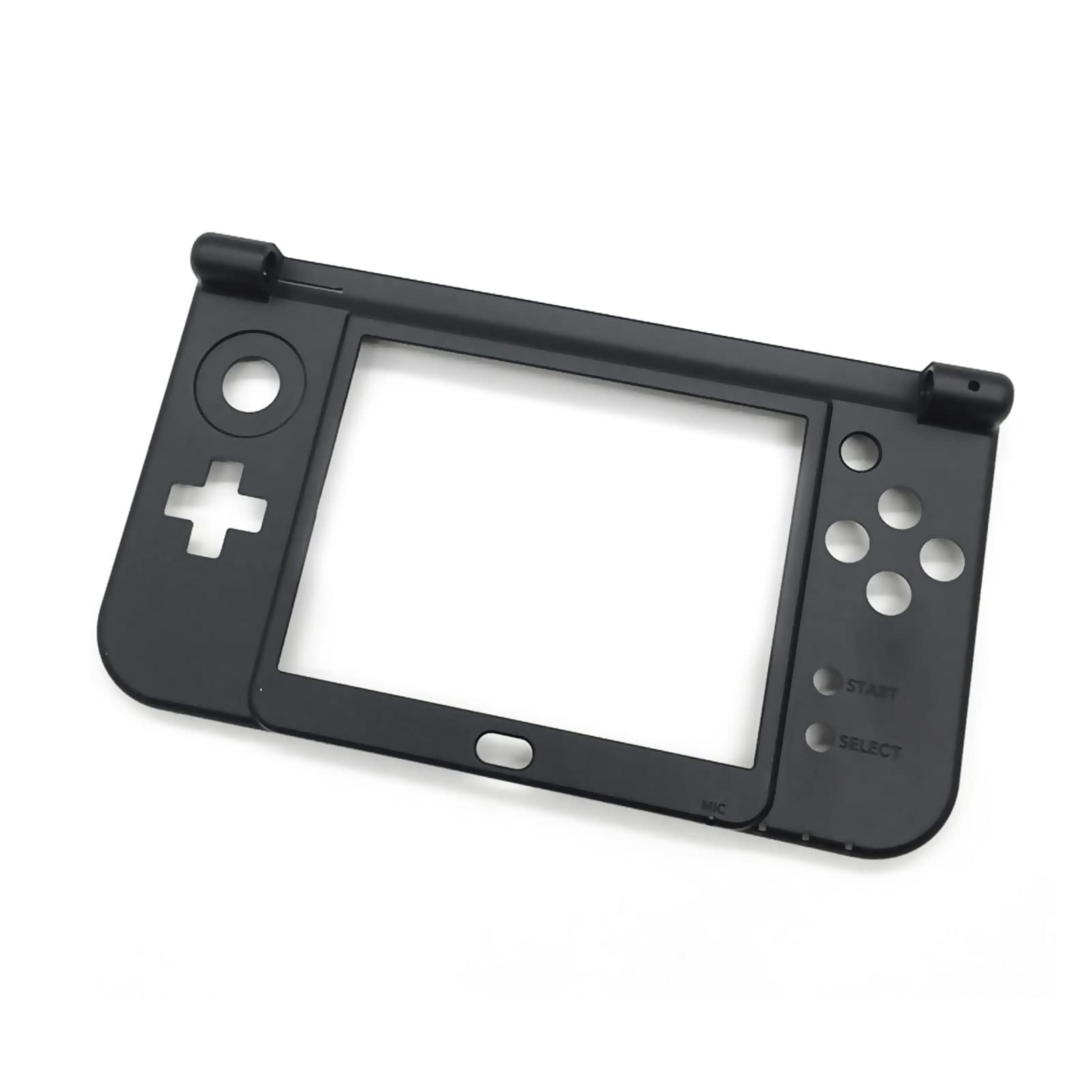 New 3DS XL LL Shell Faceplate C Replacement, for Nintendo New3DS New 3DSXL New3DSXL Handheld Game Console, Black Color Bottom Screen Frame Cover Middle Housing Case Spare Parts Accessories